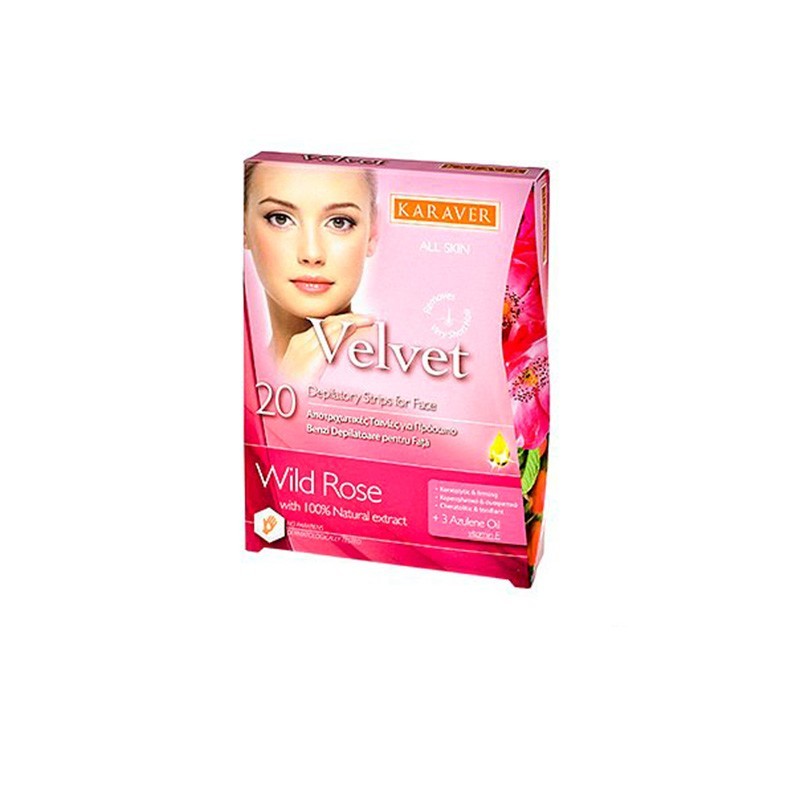 *Karaver Velvet Face with Wild Rose Αποτριχωτικες Ταινιες για Προσωπο ...