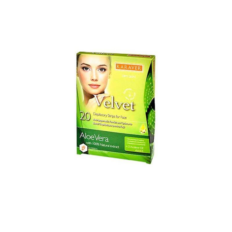 *Karaver Velvet Face with Aloe Vera Αποτριχωτικες Ταινιες για Προσωπο ...