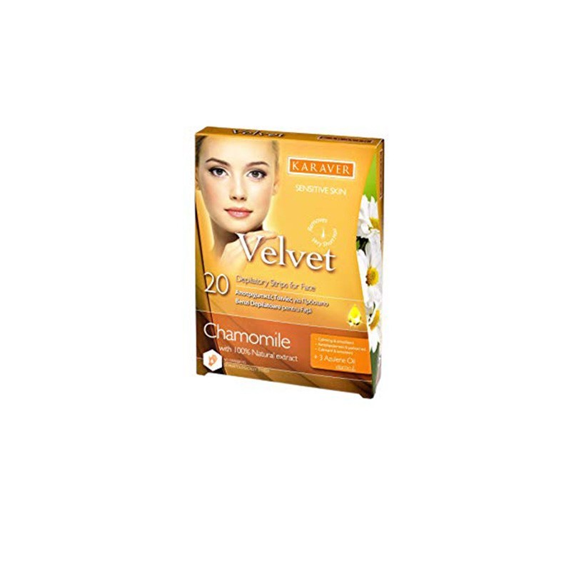 *Karaver Velvet Face with Chamomile Αποτριχωτικες Ταινιες για Προσωπο ...